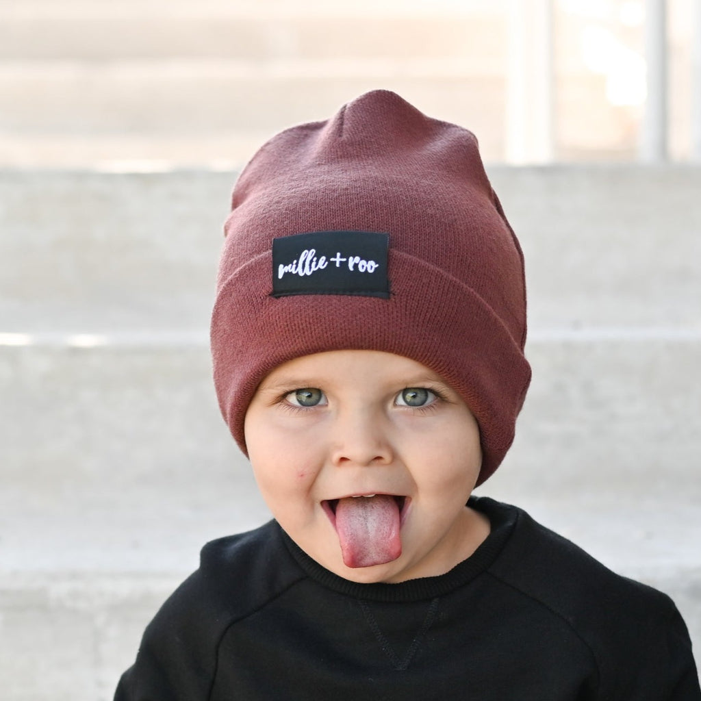 Oxblood Bamboo Beanie – millie + roo