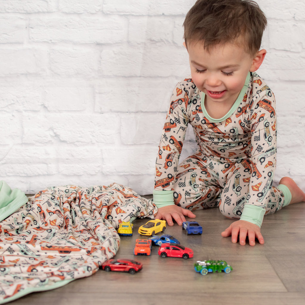 Two Piece Kids Bamboo Pajamas: Hot rod – millie + roo