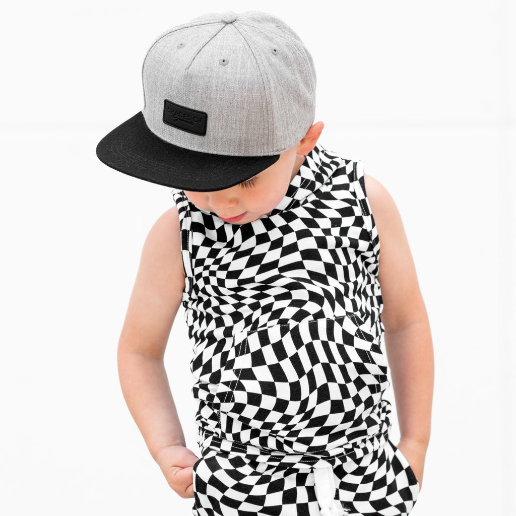 Bamboo Daywear- Black Dizzy Check Hooded Tank – millie + roo